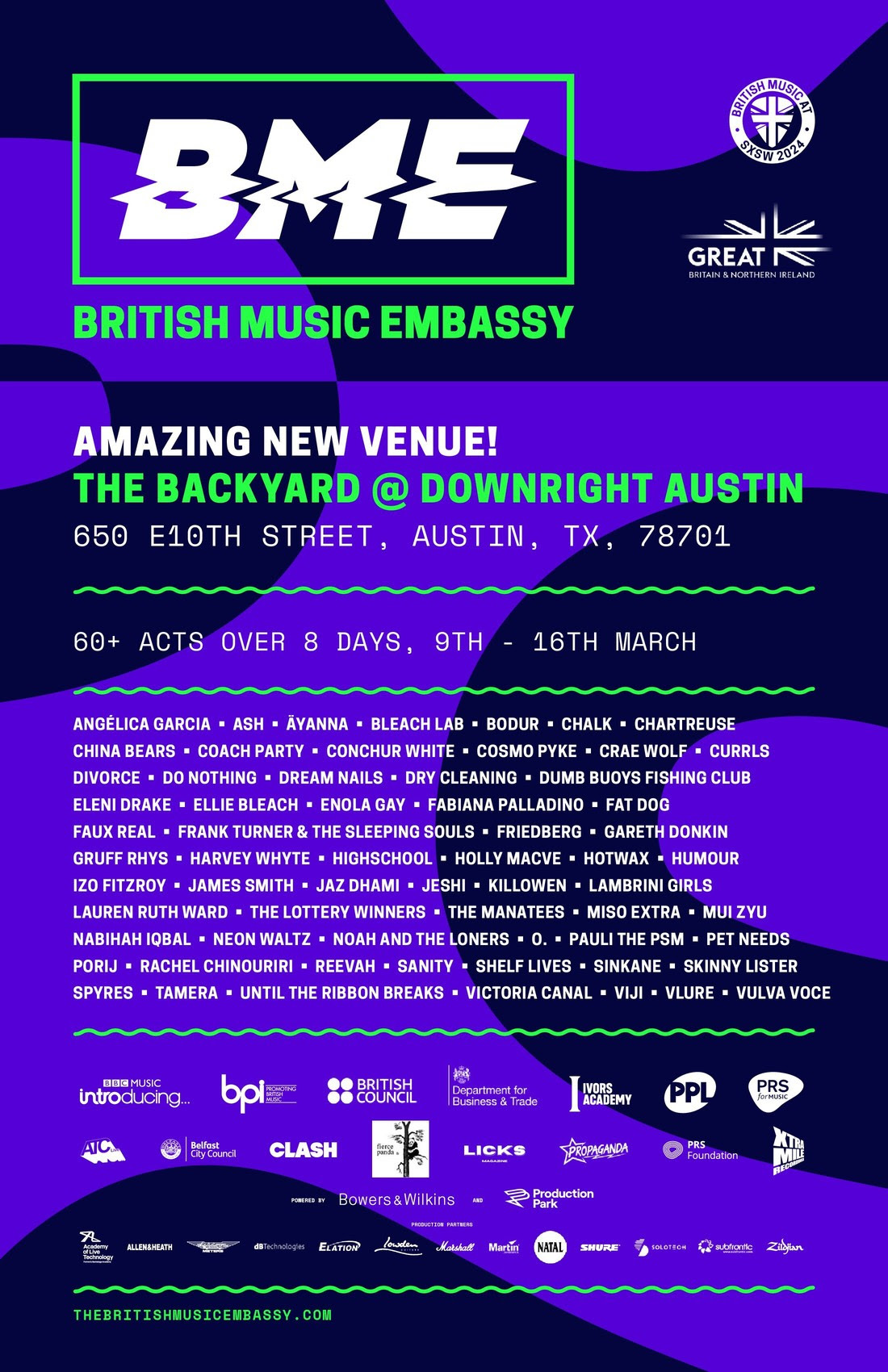 British Music Embassy Lineup at SXSW 2024 British Music Embassy Lineup at SXSW 2024